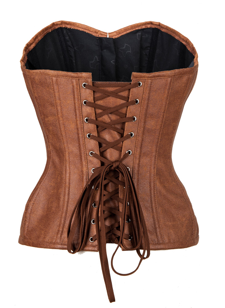 Steel Boned Luxury Suede Leather Corset Wholesale Lingerie Sexy
